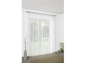 4004567103620 - Vorhang WIRTH Bettina Gardinen Gr 120 cm Faltenband 300 cm weiß Fertiggardine Flauschvorhang Gardine Gardinenstore Übergardine Schlafzimmergardinen Store