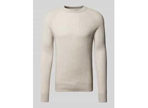 7325869023551 - Regular Fit Strickpullover mit Bi-Colour-Effekt aus Bio-Baumwoll-Schurwoll-Mix