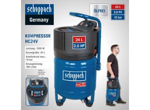 4046664040293 - - druckluft kompressor vertikal ölfrei HC24V tank 1500W 24L 2 ps 10 bar