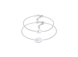 4050878620714 - Schmuckset ELLI Plättchen Herz Mutter Kind (2 tlg) 925 Silber Schmuck-Sets Gr OneSize silberfarben (silber) Damen