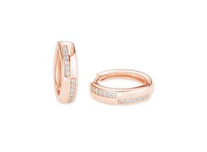 4056866054974 - Paar Creolen AMOR 2022065 Ohrringe Gr Silber 925 (Sterlingsilber) rosegold (silberfarben roségoldfarben kristallweiß) Damen Creolen mit Zirkonia (synth)