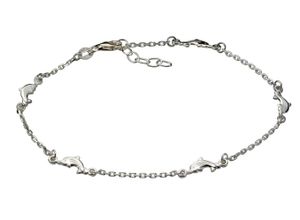 4006046227087 - Fußkette VIVANCE 925 Silber rhodiniert Motiv Delfine Fußkettchen Gr 24cm Silber 925 (Sterlingsilber) weiß Damen Fußkettchen Schmuck Sonstiges