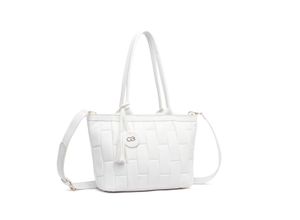 4036673248438 - Schultertasche Saint Damen Gr B H T 31cm x 24cm x 14cm onesize weiß Polyurethan (PU) COLLEZIONE ALESSANDRO Taschen mit luxuriöser Steppung