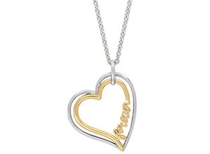 4260756387732 - Kette mit Anhänger ENGELSRUFER With Love - Herzensangelegenheit Forever ERN-FOREVER-BIG Halsketten Gr Silber 925 (Sterlingsilber) Länge 50 cm Breite 133 mm goldfarben (silberfarben gelbgoldfarben) Damen Ketten mit Anhänger