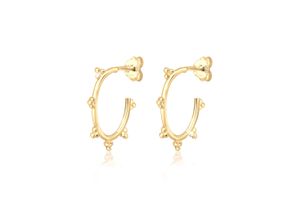 4050878566685 - Paar Ohrstecker ELLI Creole Geo Look Basic Kugeln Blogger 925er Silber Ohrringe Gr OneSize ohne Stein Silber 925 (Sterlingsilber) goldfarben (gold) Damen