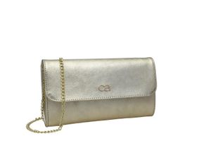 4036673240869 - Clutch Eleganz Damen Gr B H T 26cm x 15cm x 5cm onesize gold Leder COLLEZIONE ALESSANDRO Taschen aus Leder mit separaten Fächern