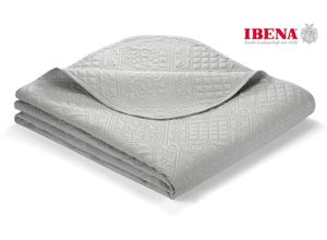 4004406311377 - Tagesdecke IBENA Sonio Tagesdecken Gr B L 280 cm x 250 cm grau (silbergrau) Tagesdecke mit Steppung in diversen Designs als Überwurf geeignet