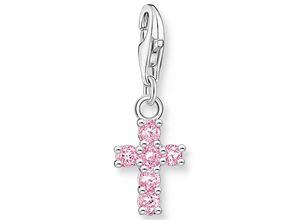 4051245558586 - Charm-Einhänger THOMAS SABO Kreuz Silber 2032-051-9 Charms bunt (silberfarben pink pink) Damen mit Zirkonia (synth)