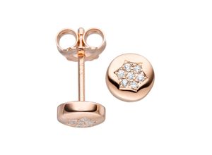 4061861172325 - Paar Ohrstecker JOBO Stern-Ohrringe Ohrringe Gr Silber 925 (Sterlingsilber) rosegold (roségoldfarben) Damen 925 Silber roségold vergoldet mit 14 Zirkonia