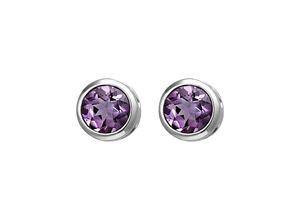 4061861148160 - Paar Ohrstecker JOBO Ohrringe Gr Silber 925 (Sterlingsilber) silberfarben (silber 925 lila) Damen 925 Silber mit Amethyst