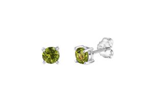 4006046409544 - Paar Ohrstecker VIVANCE 925-Sterling Silber rhodiniert Peridot Ohrringe Gr ONE-SIZE Silber 925 (Sterlingsilber) weiß (weiß grün) Damen Ohrstecker