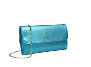4036673240913 - Clutch Eleganz Damen Gr B H T 26cm x 15cm x 5cm onesize blau (türkis) Leder COLLEZIONE ALESSANDRO Taschen aus Leder mit separaten Fächern
