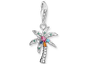 4051245551051 - Charm-Einhänger THOMAS SABO Palme 1932-342-7 Charms silberfarben (silberfarben mehrfarbig mehrfarbig) Damen mit Glas-Keramik Stein