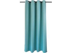 4016478990916 - Vorhang KUTTI Dimout Gardinen Gr 145 cm Ösen 140 cm blau (türkis) Landhaus Gardinen blickdicht Verdunkelung Thermo isolierend einfarbig Bestseller