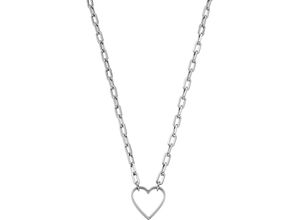 4035608754075 - Kette mit Anhänger LIEBESKIND BERLIN Schmuck Geschenk Edelstahl Halskette Herz LJ-0349-N-45 Halsketten Gr Edelstahl Länge 45 cm Breite 4 mm silberfarben Damen