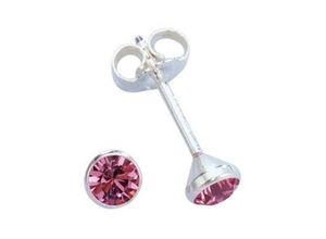 4028576896496 - Paar Ohrstecker FIRETTI Schmuck Geschenk Silber 925 Ohrschmuck Solitär Ohrringe Gr 4 Silber 925 (Sterlingsilber) bunt (silberfarben pink pink) Damen Made in Germany - mit Zirkonia (synth)