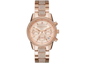 4053858823372 - Chronograph MICHAEL KORS RITZ MK6485 Armbanduhren rosegold (roségoldfarben) Damen Quarzuhr Armbanduhr Damenuhr Stoppfunktion Edelstahlarmband