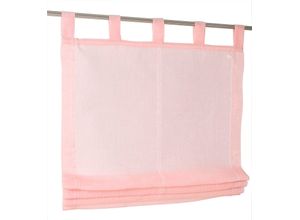 4016478080365 - Raffrollo HEINE HOME Raffrollos Gr 140 cm Schlaufen 45 cm rosa (rose) Raffrollos halbtransparent