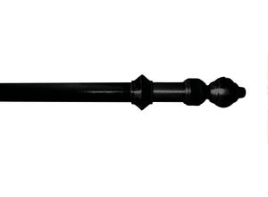 9002777384346 - Gardinenstange GARESA STANDARD Gardinenstangen Gr L 180 cm Ø 28 mm 1 läufig schwarz Gardinenstangen nach Maß Vorhanggarnitur Kunststoff verlängerbar mit Ringe2 Lauf Gleiter