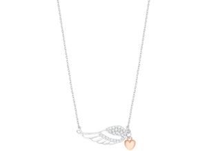 4020689271047 - Kette mit Anhänger AMOR Flügel Herz 9271047 Halsketten Gr Silber 925 (Sterlingsilber) Länge 45 cm rosegold (silber 925 roségoldfarben) Damen mit Zirkonia (synth)