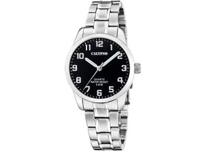 8430622827396 - Quarzuhr CALYPSO WATCHES Basic Armbanduhren silberfarben (silberfarben schwarz) Damen Armbanduhr Damenuhr Edelstahlarmband analog