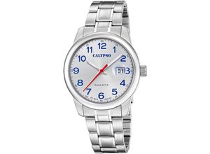 8430622827174 - Quarzuhr CALYPSO WATCHES Basic Armbanduhren silberfarben Herren Armbanduhr Herrenuhr Edelstahlarmband analog Tag