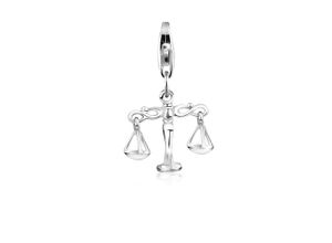 4056261040794 - Charm-Einhänger Anhänger Sternzeichen Waage Tier 925 Silber Charms Gr ohne Stein silberfarben (silber) Damen