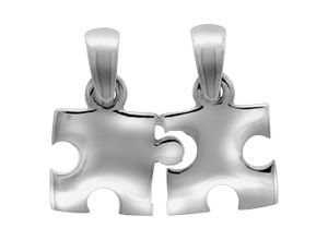 4006046064385 - Ketten-Anhänger VIVANCE 925 Sterling Silber rhodiniert 2tlg Puzzle Schmuckanhänger Gr ONE-SIZE Silber 925 (Sterlingsilber) 2 g weiß Damen