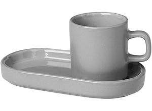 4008832637254 - Espressotasse BLOMUS PILAR Trinkgefäße Gr Ø 5 cm x 6 cm 50 ml grau (hellgrau) 2 Tassen Untertassen