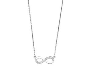 4020689123933 - Kette mit Anhänger AMOR Infinity   Unendlichkeitsschleife Halsketten Gr Silber 925 (Sterlingsilber) Länge 45 cm Breite 1 mm silberfarben (silber 925) Damen Ketten mit Anhänger Zirkonia (synth)