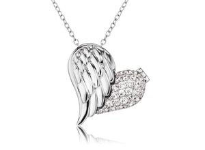 4260562168839 - Kette mit Anhänger ENGELSRUFER With Love special Flügel zum Öffnen ERN-WITHLOVE-02-ZI Halsketten Gr Silber 925 (Sterlingsilber) Länge 44 cm silberfarben Damen Ketten mit Anhänger Zirkonia (synth)