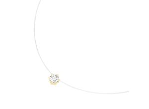 4007810165017 - Collier SMART JEWEL schwebender Stein Zirkonia Silber 925 Halsketten Gr 45 cm Silber 925 (Sterlingsilber) goldfarben (gold) Damen