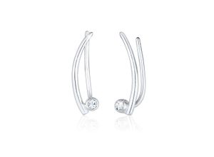 4050878561574 - Paar Ohrstecker ELLI Ear Climber Kristalle Trend 925 Silber Ohrringe Gr OneSize mit Steinen Silber 925 (Sterlingsilber) silberfarben (silber weiß) Damen