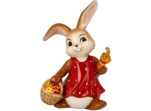 4005169360701 - Osterhase GOEBEL Unterwegs zu Dir bunt Dekofiguren B H T 7cm x 10cm x 15cm Steingut Sammelfigur Hasenmädchen mit Eierkorb und Regenschirm B7cm H10cm T15cm