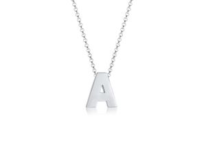 4050878555429 - Kette mit Anhänger ELLI Buchstabe A Initialen Minimal 925 Sterling Silber Halsketten Gr 45 ohne Stein Silber 925 (Sterlingsilber) Länge 45 cm silberfarben (silber) Damen