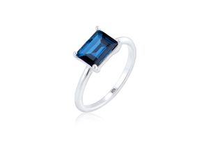 4050878563301 - Fingerring ELLI Solitär Kristalle 925 Sterling Silber Fingerringe Gr 52 mm mit Steinen Silber 925 (Sterlingsilber) 15 mm silberfarben (silber hellblau) Damen