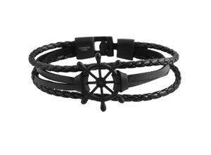 4067551852508 - Edelstahlarmband ADELIA´S Herren Armband Steuerrad aus Edelstahl 23 cm Armbänder Gr 23 Edelstahl schwarz Herren