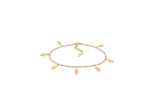 4050878572549 - Armband ELLI Erbskette Feder Bettelarmband Boho Look 925 Silber Armbänder Gr 16 cm ohne Stein Silber 925 (Sterlingsilber) goldfarben (gold) Damen