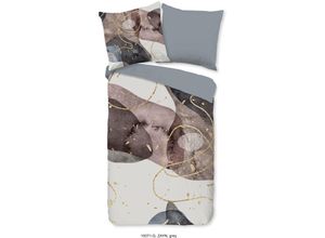 8717285230504 - Wendebettwäsche GOOD MORNING Zayn Bettwäsche Gr B L 200 cm x 200 cm 1 St 2 St Renforcé B L 80 cm x 80 cm & 80 cm x 80 cm grau Baumwolle 135x200 2 Teilig Reißverschluss Wendeoptik Abstrakt