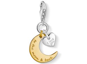 4051245298420 - Charm-Einhänger THOMAS SABO Mond & Herz I LOVE YOU TO THE MOON BACK 1443-413-39 Charms goldfarben (silberfarben gelbgoldfarben) Damen