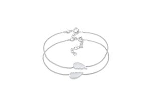 4050878614249 - Armband Set ELLI Herz geteilt Friends Love 2er 925 Silber Armbänder Gr 16 cm ohne Stein Silber 925 (Sterlingsilber) silberfarben (silber) Damen