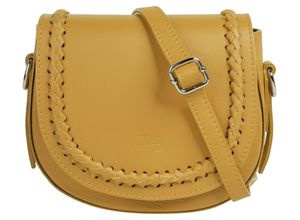 4260543052959 - Umhängetasche CLUTY Damen Gr B H T 18cm x 15cm x 6cm onesize gelb Leder unifarben Taschen echt Leder Made in Italy