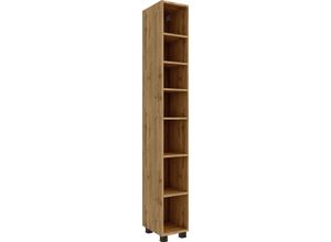 4251639436760 - Regal Chicago Regale Gr B H T 25 cm x 180 cm x 33 cm braun (wotaneiche) Bad-Hochschrank Bad-Hochschränke