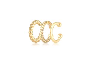 4050878578336 - Single-Ohrhaken ELLI Ohrklemme Ear Cuff 3er Set Kugel 925 Silber Ohrringe Gr OneSize ohne Stein Silber 925 (Sterlingsilber) goldfarben (gold) Damen