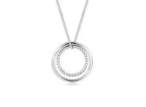 4050878345877 - Kette mit Anhänger ELLI Kreis Ring Geo Basic Trend 925 Silber Halsketten Gr 80 ohne Stein Silber 925 (Sterlingsilber) Länge 80 cm silberfarben (silber) Damen