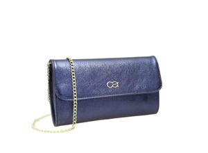4036673240890 - Clutch Eleganz Damen Gr B H T 26cm x 15cm x 5cm onesize blau Leder COLLEZIONE ALESSANDRO Taschen aus Leder mit separaten Fächern