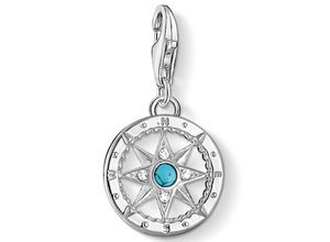 4051245176391 - Charm-Einhänger THOMAS SABO Kompass 1228-405-17 Charms bunt (silberfarben weiß weiß) Damen mit Zirkonia (synth) Farbstein-Imitat