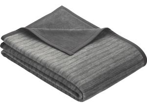 4004406246440 - Wohndecke IBENA Fano Wohndecken Gr B L 150 cm x 200 cm grau Wohnmantel mit Druckknöpfen Kuscheldecke