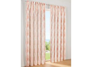 6943755982440 - Gardine HEINE HOME Gardinen Gr 245 cm Multifunktionsband Ösen 140 cm bunt (offwhite orange)