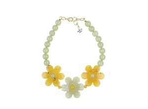 4036673240692 - Kette mit Anhänger COLLEZIONE ALESSANDRO Lana Gr one size PTFE-Kunststoff grün Damen Halsketten mit Blumenanhängern